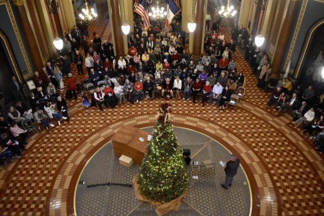 Satanic Temple display at Iowa Capitol spurs outrage, debate, prayer ...